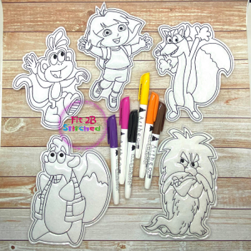 Explorer Girl and Friends Dry Erase Coloring Doll Set ITH